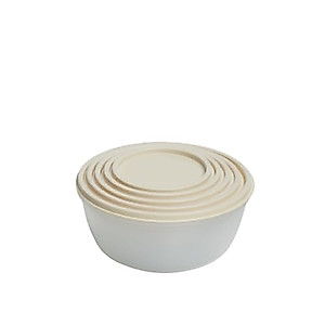 Unica Round Food Container, BPA-free Microwave Bowls with Lids, Airtight Container, Stackable Bowl Set, Freezer-safe, Dishwasher Safe, Set of 5, 8, 15, 26, 39, 59 oz, 7.68x7.68x3.48 in