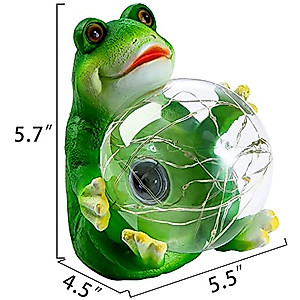 Garden Decor Adorable Frog Garden Sculptures & Statues Perfect Yard Art Gift Solar Garden Statues Create a Vibrant Landscape for Garden, Courtyard, Lawn, Walkway (1 PCS)