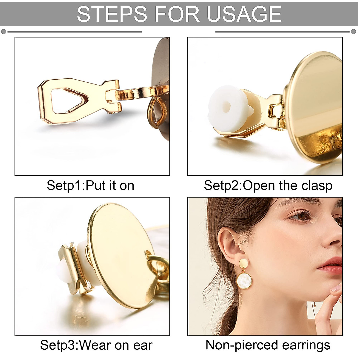 LOLIAS 11Pairs Clip On Earrings for Women,Bohemian Statement Earrings Geometric Rattan Tassel Hoop Heart Pearl Dangle Earrings Palm Leaf Dangle Earrings Tropical Clipon Earrings Non Piercing