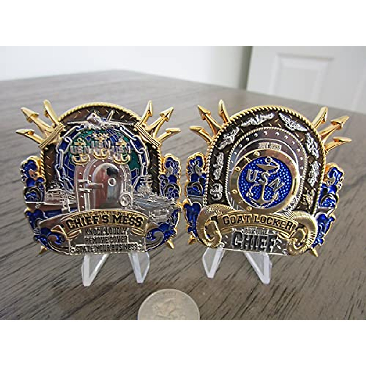 Set of 6 USN CPO Navy Chief Goat Locker Chief Petty Officer Challenge Coins