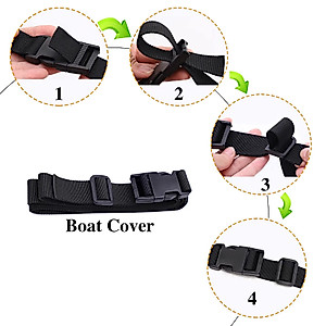 Adjustable Boat Cover Straps with Quick Release Buckles,Heavy Duty Boat Cover Tie Down Straps,Webbing Tightening Straps Suspenders,Belt (1" Wx96 L,6-Pack)