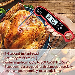GAISTEN Meat Thermometer, Digital Food Thermometer Oven Grilling Safe, Dual Probes Cooking Thermometer with Alarm Function Backlight for Meat, Food, Liquid, Smoking, Frying, Baking, BBQ