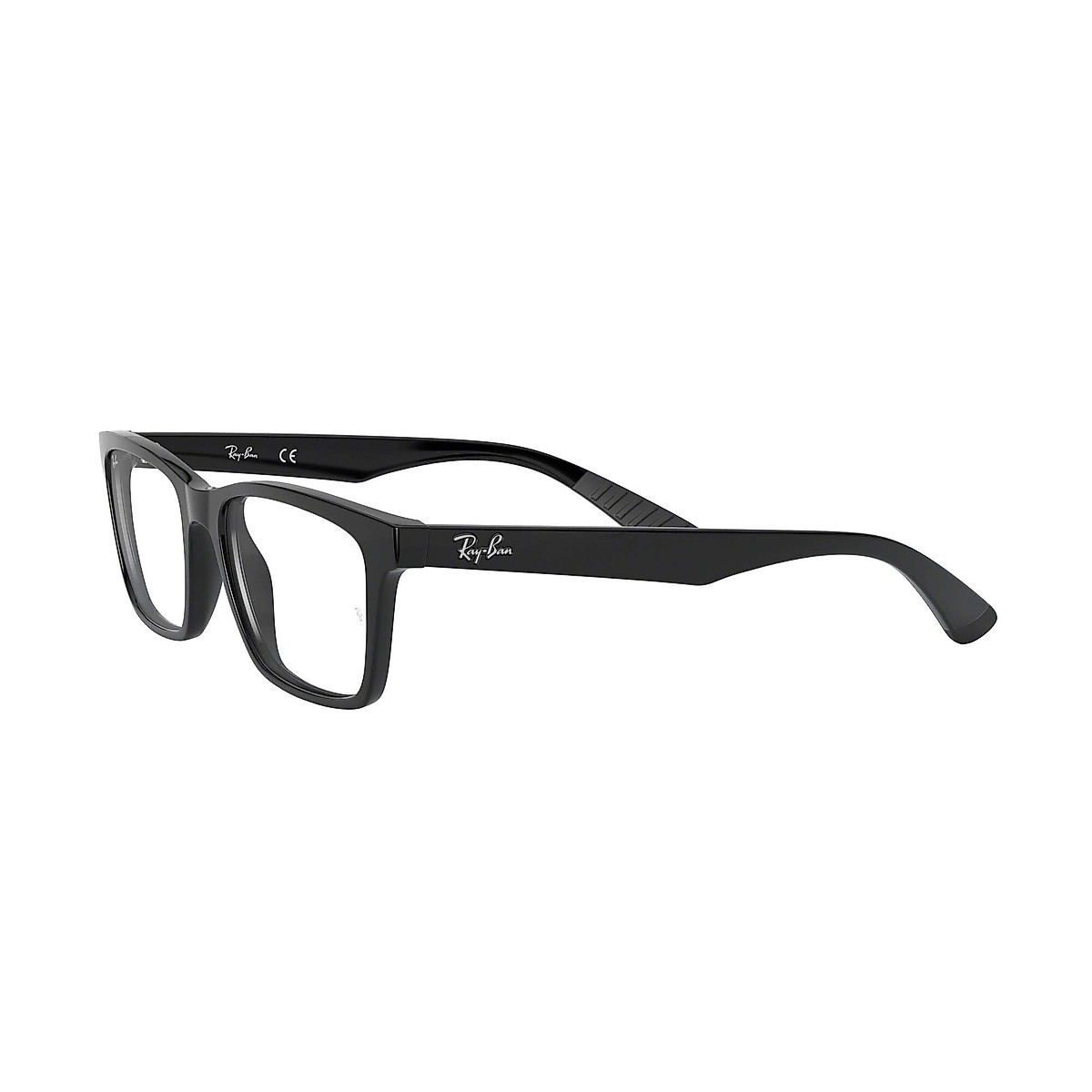 Ray-Ban RX7025 Square Prescription Eyeglass Frames, Black/Demo Lens, 53 mm