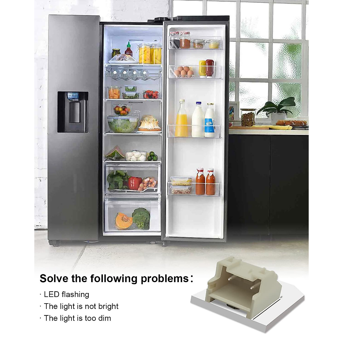 5Pcs Refrigerator LED Light Bulb Replacement Fit for GE Refrigerator Waterproof Compatible WR55X25754 WR55X26486 WR55X30602 EAP12172918 4590213 AP6261806 PS12172918 No-Include Plastic Cover