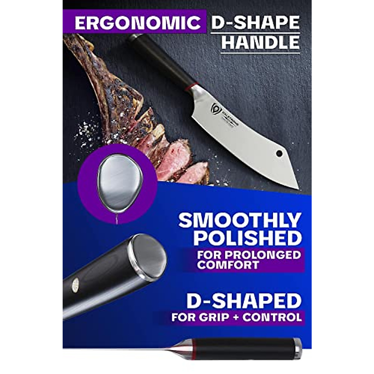 Dalstrong Hybrid Cleaver & Chef Knife - 8 inch - Phantom Series - 'The Crixus' - Japanese High-Carbon AUS8 Steel Kitchen Knife - Pakkawood Handle - Cooking Knife - Sheath Included