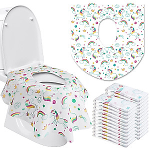 Reginary 25 Packs Disposable Toilet Seat Covers Extra Large Individually Wrapped for Kids and Adults, Portable Non Slip Waterproof Potty Seat Covers for Toddlers Potty Training, Travel