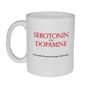 Serotonin and Dopamine Coffee or Tea Mug by Neurons Not Included