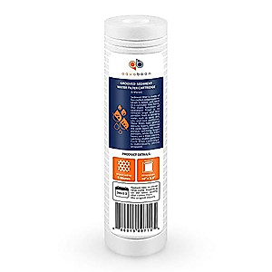 Aquaboon 5 Micron 10" x 2.5" Grooved Sediment Water Filter Replacement Cartridge for Any 10 inch RO Unit, Whole House Sediment Filtration, Compatible with P5, AP110, WFPFC5002, CFS110, RS14, 25-Pack