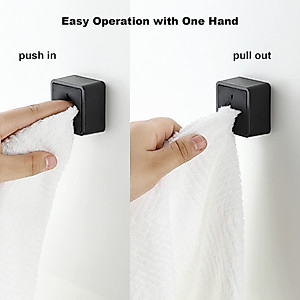 Rpanle Kitchen Towel Hooks 4 Pack, Adhesive Push Towel Hooks for Kitchen, Hand and Dish Towels, Easy Installation, Ideal as Bathroom, Shower or Outdoor Towel Holders
