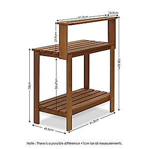 Furinno FG17478 Tioman Outdoor Patio Furniture Hardwood Potting Bench, Natural