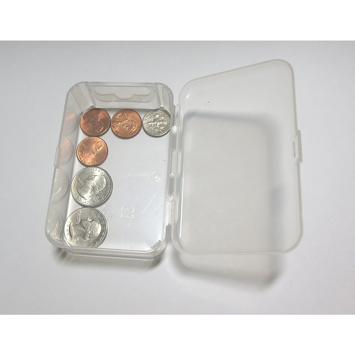 Maymom Small Plastic Box with Hinged Lid for Small Parts, Crafts, Beads, Jewelry and Watch Parts (6 Boxes, Clear)