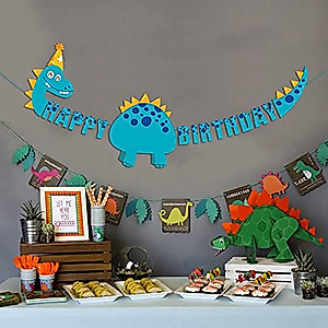 Dinosaur Happy Birthday Banner Cute Pre-Assembled Party Supplies Decorations