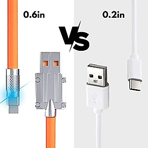 SoutinPro C USB Cable – 120W Extra Thick Data Transferring and Charging Cable for Smartphone and Tablet – Zinc Alloy and Silicone Phone Charger Type C Cable and Quick Transferring – For Samsung Galaxy