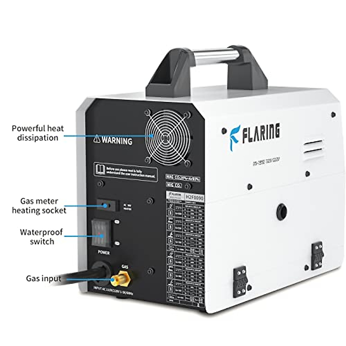 Welder FLARING MIG TIG Welder Welding Machine Stick Flux Core Aluminum Welders 110/220 Volts with Gas Multiprocess Portable