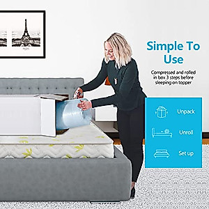 3 Inch Memory Foam Mattress Topper Cooling Gel Infused Mattress Topper Ventilated Design Pressure-Relieving Layers CertiPUR-US Certified,Twin Blue