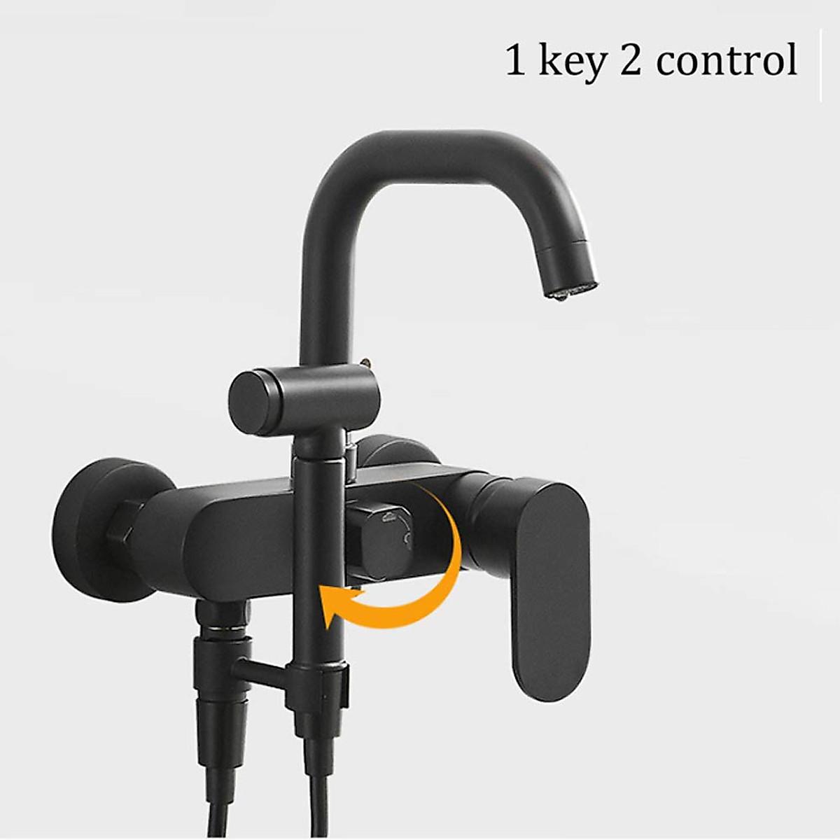 Bidet Sprayer Faucet Set Brass Handheld Toilet Bidet Attachment Pressure Sprayer Wall Mount Portable Shower Sprayer Set with Cold and Hot Water/Black and Chrome (Black and Chrome)