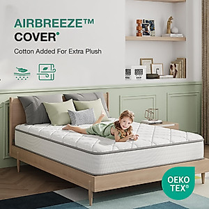 Novilla Full Size Mattress 8 inch, Hybrid Full Mattress in a Box, Innerspring Mattress with Comfortable & Breathable Foam, Supportive Mattress for Back Pain Relief, Certipur-Us Certified