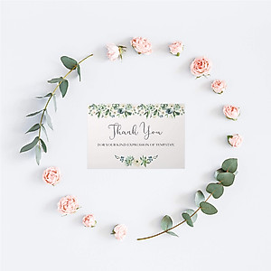 VNS Creations Sympathy Thank You Cards - 300 GSM Thick And Durable Card Stock - Blank On Inside With A Shiny Finish On Outside - Won't Smudge Or Smear - Cards For Somber Occassion