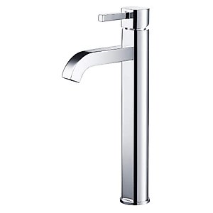 KRAUS Ramus™ Single Handle Vessel Sink Bathroom Faucet in Satin Nickel, KVS-1007SN