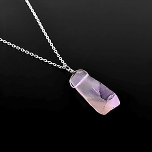 Natural Raw Ametrine Gemstone Pendant Necklace - 925 Sterling Silver - Rough Stones - Chakra Crystals - Birthday - Handmade Jewelry - Minimalist - Wedding - Gift for Mom Women -16+2in - Odrillion Gems