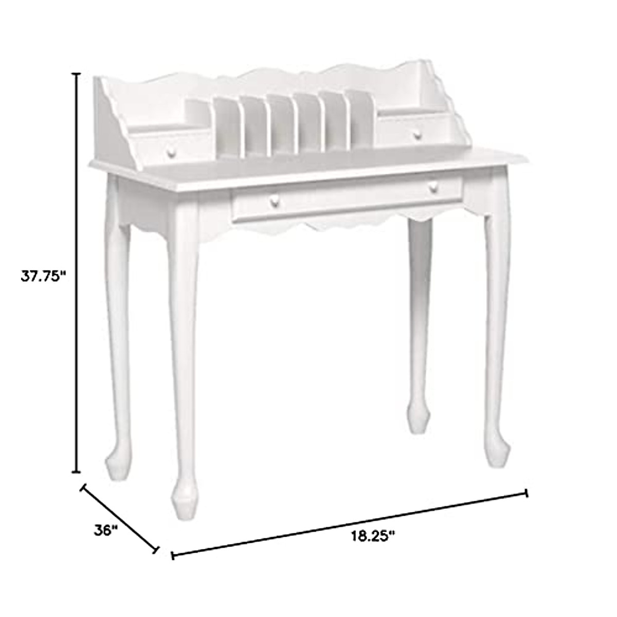 Monarch specialties , Traditional Desk, Solid Wood, Antique White, 36"L