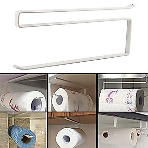 Kitchen Paper Hanger,Under Cabinet Paper Roll Towel Hanging Holder Rack Stainless Metal Kitchen Storage Organizer