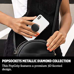 ​​​​PopSockets: Phone Grip with Expanding Kickstand, Pop Socket for Phone - Metallic Diamond Black
