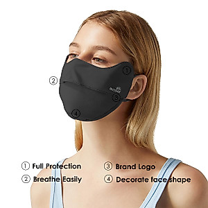OHGOLF UV Face Cover UPF 50+ Women Breathable Face Covering Protection Sunscreen Mask SLN3M072D Black Classic