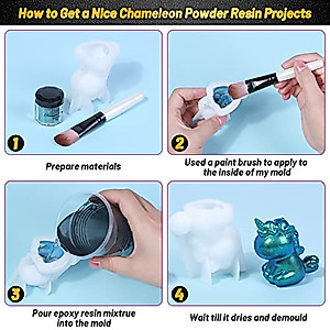 Chameleon Powder Pigment, 8 Color Changing Mica Powder for Epoxy Resin Tumblers, Update Chrome Powder for Nails Art Makeup Paints Crafts Candle Making Dye Slime Metallic