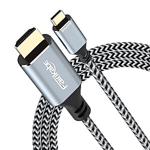 fairikabe USB C to HDMI Cable 4K@60Hz, 6.6FT USB Type C to HDMI Adapter Cable Thunderbolt 3 Compatible, for MacBook Pro/Air, iPad Pro 2020/2021, iPad Air 4,iMac, Surface Pro, Dell XPS