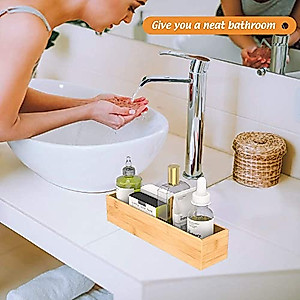 Bamboo Drawer Organizer Storage Box Bathroom Living Room Kitchen (12"3"2.5")