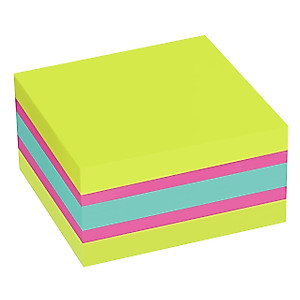 Post-it Super Sticky Notes, 3 in x 3 in, 1 Cube, 2x the Sticking Power, Bright Colors, Recyclable (2027-SSGFA)