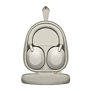 Sony WH-1000XM5 Wireless Noise Canceling Over-Ear Headphones (Silver) with Wireless Headphone Accessory (2 Items)