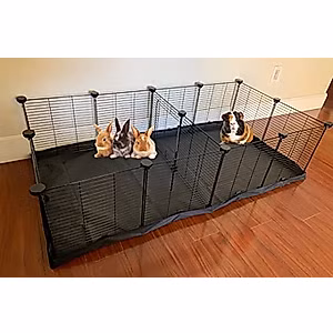 48" Extra Large Dwarf Rabbit Habitat Guinea Pig Play Yard Hamster Critters Turtle Enclosure Center Divider Room Door Mouse Mice Bunny with Bottom Canvas