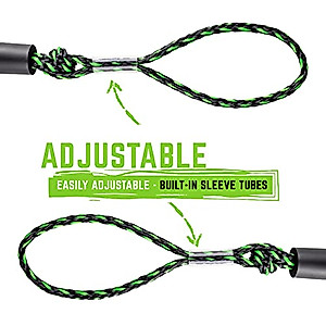 Gradient Fitness Bungee Dock Line (4' - 2 Pack) | Marine Rope Boat Dock Lines Make Docking & Boarding Easy for Jetski, Kayak, Pontoon. Boat Accessories Stretch 4'-5.5'. Mooring Boat Rope Absorbs Shock