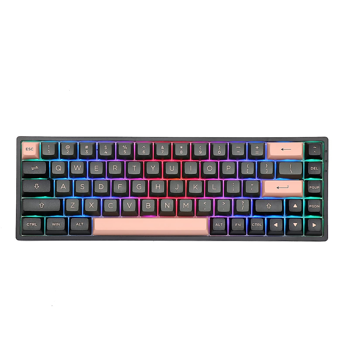 EPOMAKER 3068B Plus Black & Pink 65% Hot-Swap 2.4Ghz Wireless/Bluetooth/Wired Mechanical Gaming Keyboard with RGB Backlight, Double-Shot PBT Keycaps for Gamers/Mac/Win(CS Jelly Pink