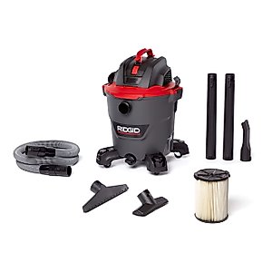 RIDGID 62703 RT1200 NXT 12-Gal. Wet Dry Shop Vacuum with Casters, 5.0 Peak HP Motor, and Pro Locking Hose,Dark Gray and Red