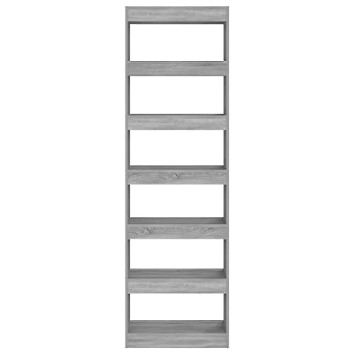 6 Tier Bookshelf Engineered Wood, Bookcase Shelf Industrial Room Divider Storage Organizer Display Shelf Rack Open Standing Shelving Unit for Bedroom Living Room(Brown, 23.6"x11.8"x78") (Grey 23.6"x11