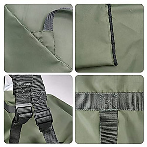 Army Green Laundry Bag Backpack, 27” x 34”Sturdy Laundry Bag with Shoulder Straps Drawstring Closure Heavy Duty Foldable Laundry Backpack for College, Travel, Laundromat, Apartment,Camping