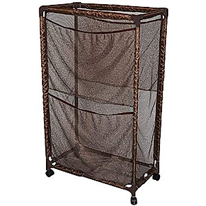 Essentially Yours Slim Rolling Pool Noodle Storage Organizer Bin, Space Saver, (14.4" W x 24.6" L x 42.5" H), Brown Style 428546