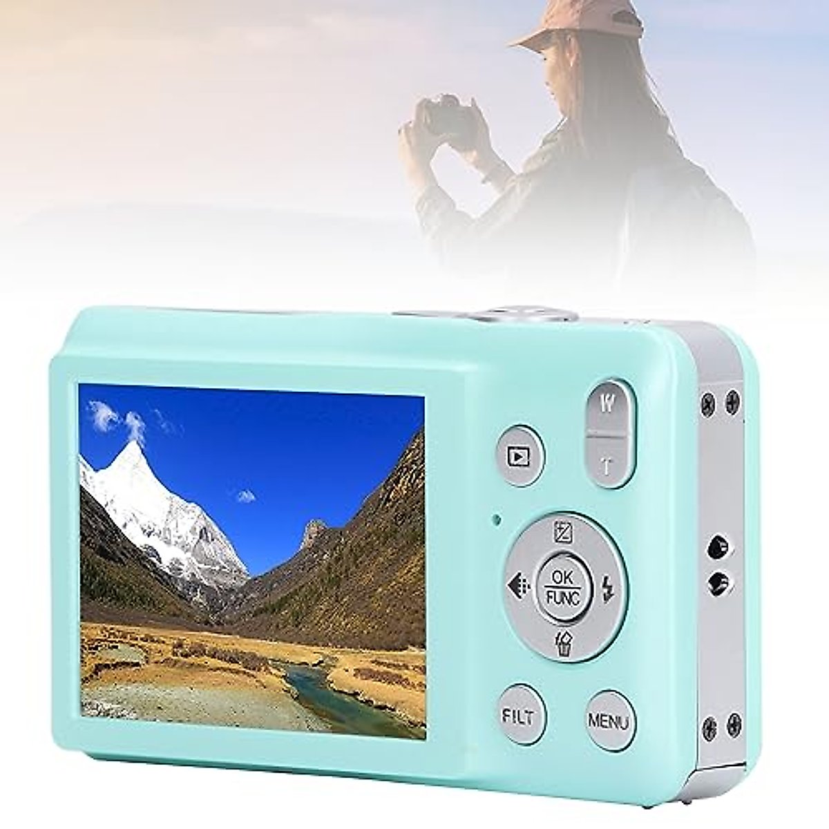 Digital Camera, FHD 8K 68MP Vlogging Camera with 2.7 inch HD Screen, 16X Digital Zoom, Portable Video Camera for Travel, Compact Point and Shoot Camera for Student, Beginner