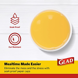 Glad Everyday Disposable Paper Cups with Aqua Victorian Design, 12 Ounces | 12 Oz Paper Cups for Everyday Use from Glad | Disposable Cups Paper | 50 Count