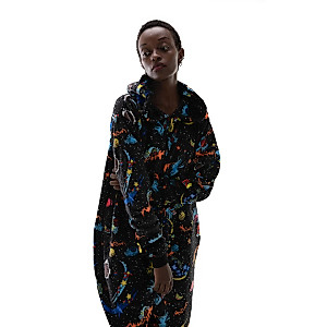 COSUSKET Snug Fit Flannel Onesie Pajamas for Women Tie Dye Costume