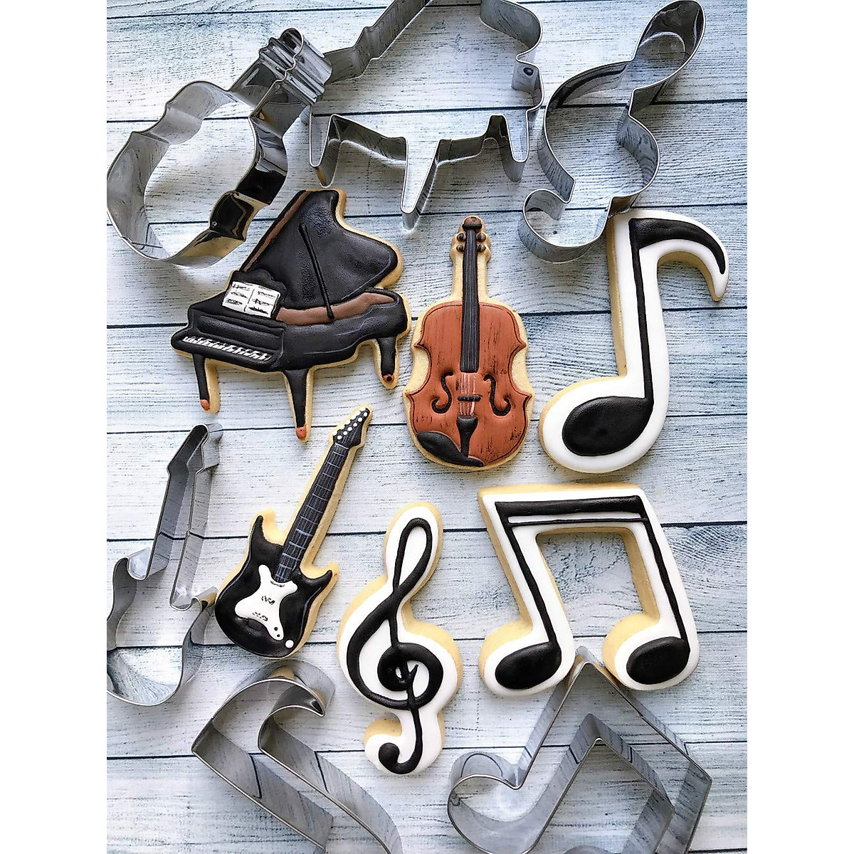 LILIAO Music Note Cookie Cutter Music Biscuit Fondant Cutter - 3.2 x 4.2 inches - Stainless Steel