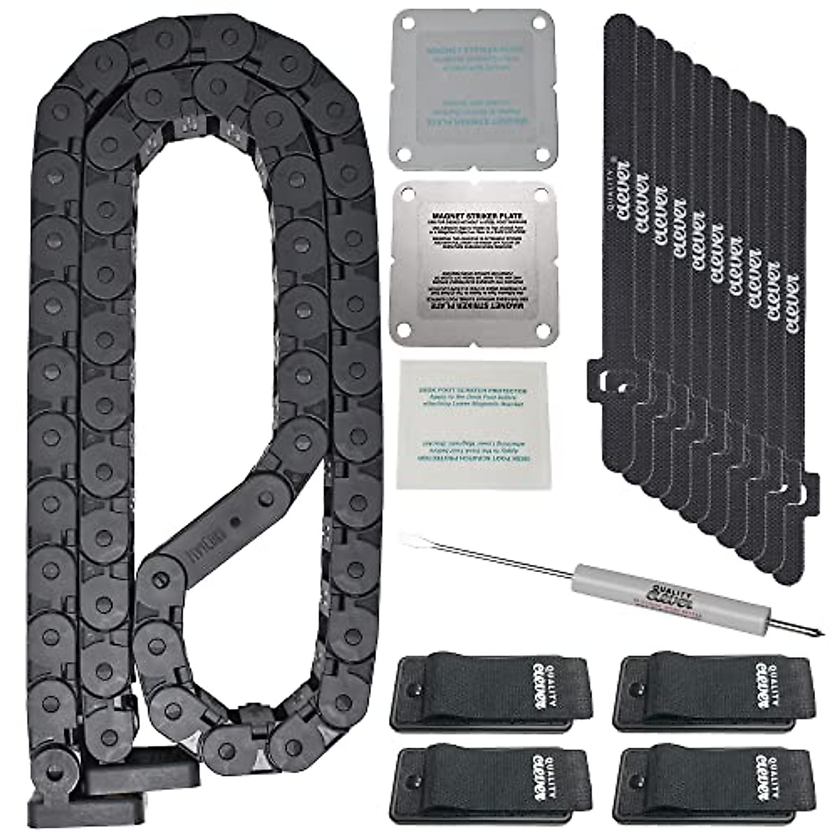 PivyCord-V Flex Chain Raceway Cable Management Solution for Sit-Stand Variable Height Desks, Flexible Cable Raceway to Hide, Organize and Protect Wires and Cables
