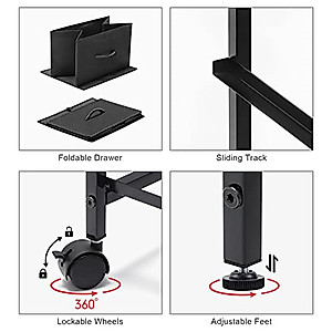 Small Dresser for Bedroom, 3 Drawer Fabric Storage Chest, Storage Tower Organizer Unit with Removable Fabric Bins and Wheels for Closet Bedside, Nursery, Living Room, Bedroom, College Dorm, Black.