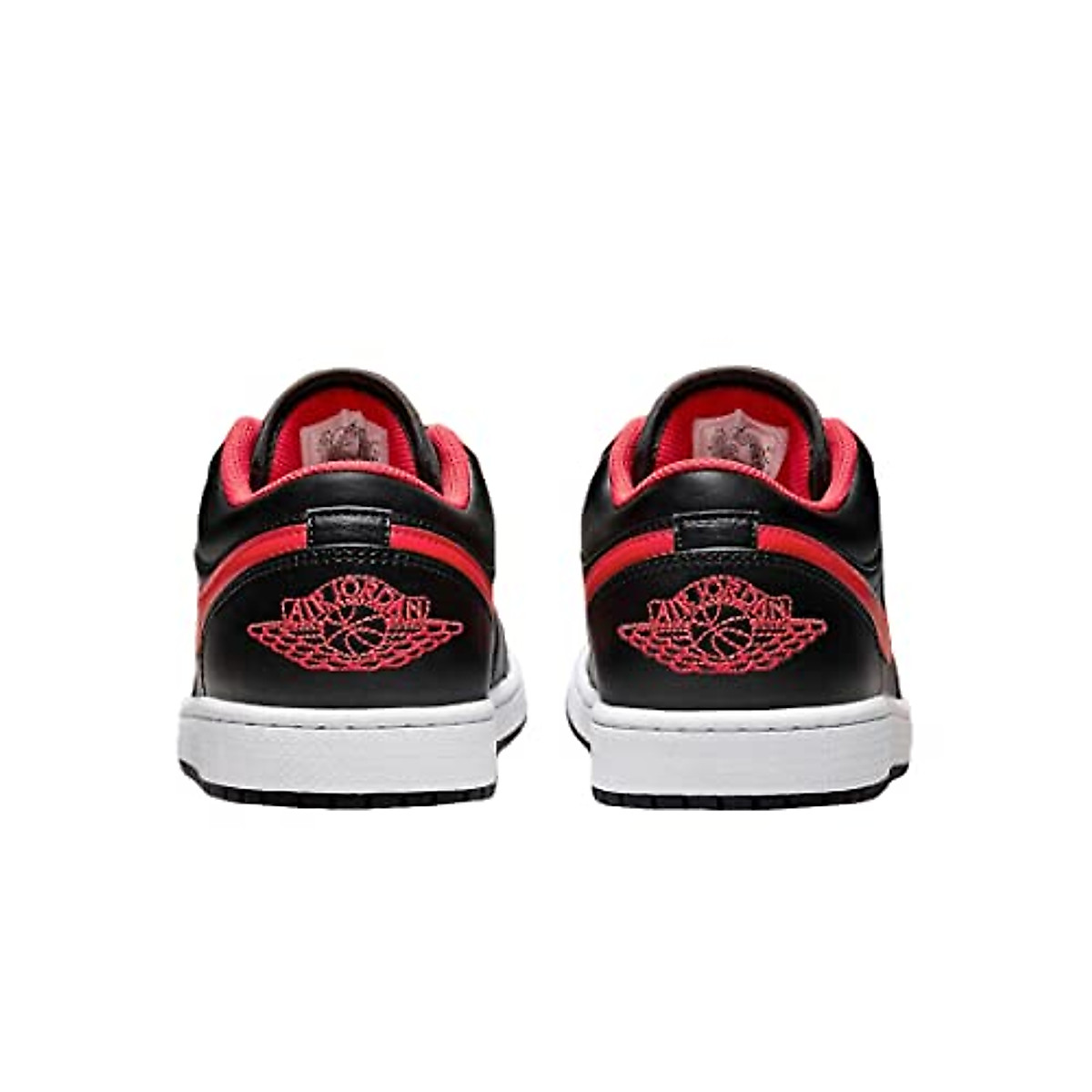 Jordan Men's Air Jordan 1 Low Sneaker, Black/Fire Red-white, 10.5