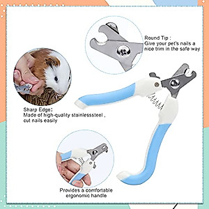 Rabbit Grooming Kit, Rabbit Brush, Small Animal Pets Grooming Kits Include Pet Grooming Shedding Slicker Brush, Bath Massage Glove Brush, Nail Clipper, Flea Comb, Pet Double-Sided Comb for Rabbits Guinea Pigs Hamster Bunny (blue)