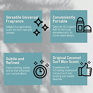 ULU Lagoon Roll-On Perfume - Travel-Sized Coconut Surf Wax Fragrance, Easy-to-Use and Carry, Universal Scent - Ideal Gift for Beach Lovers!