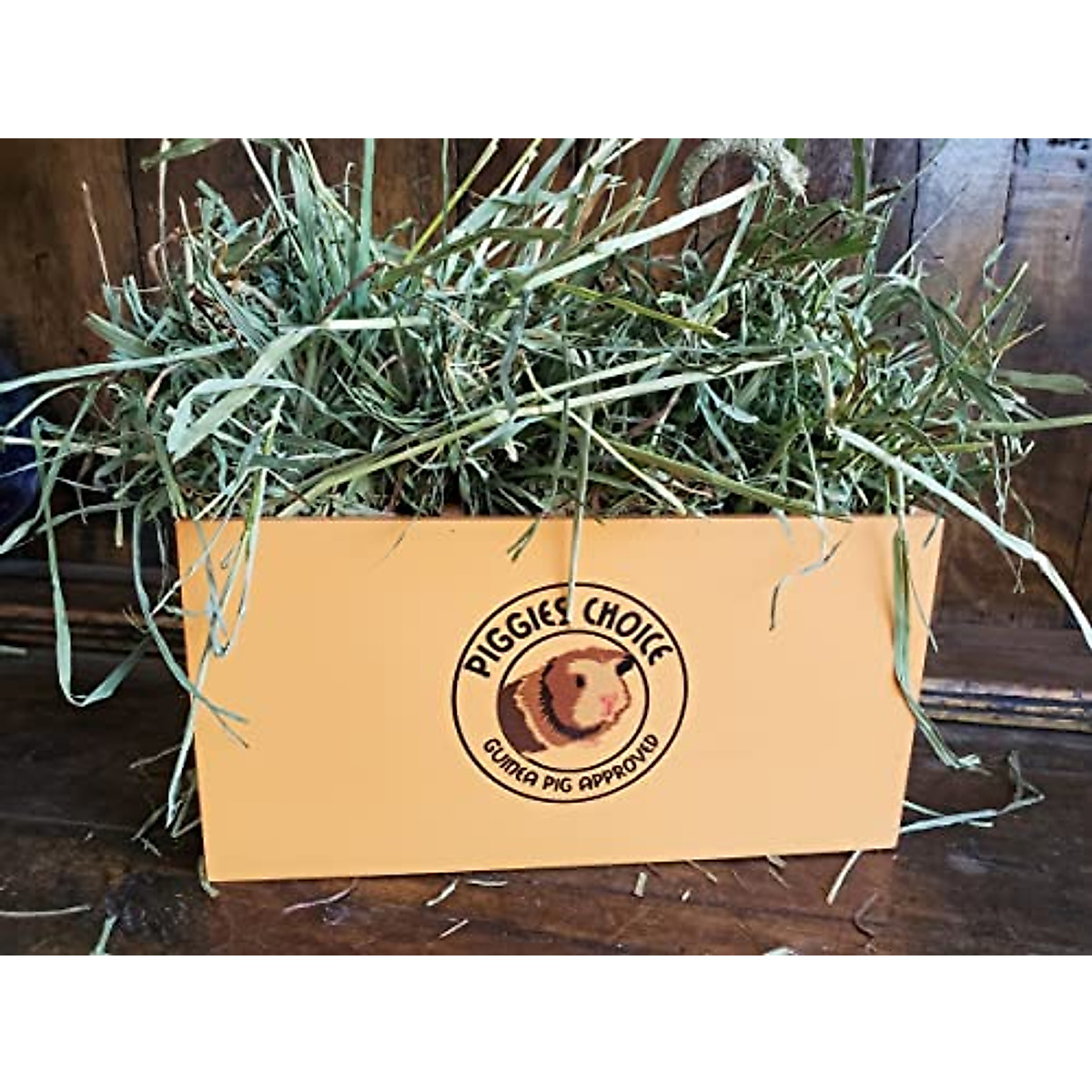 Piggies Choice Hay Feeder Natural Pine Wood Arch Guinea Pig Hay Rack with Option to Attach to Cage (Mango with Bottom)